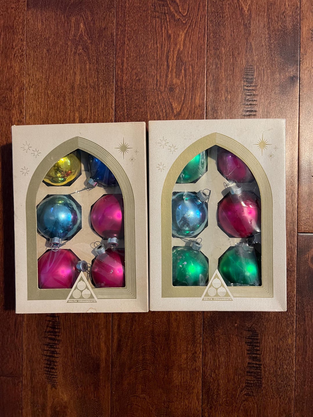 SET OF 2 Vintage Christmas Ornaments Delta Christmas Tree Ornaments ...