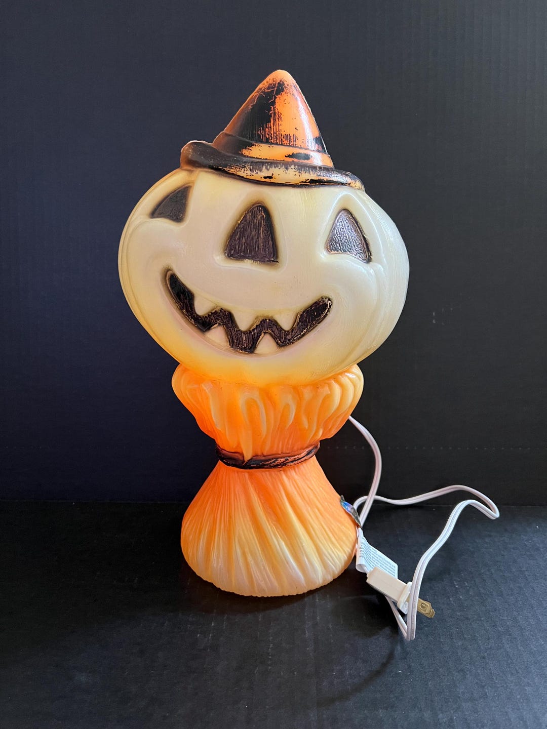 Vintage Halloween Blow Mold Empire Haystack Pumpkin Jack O Lantern ...