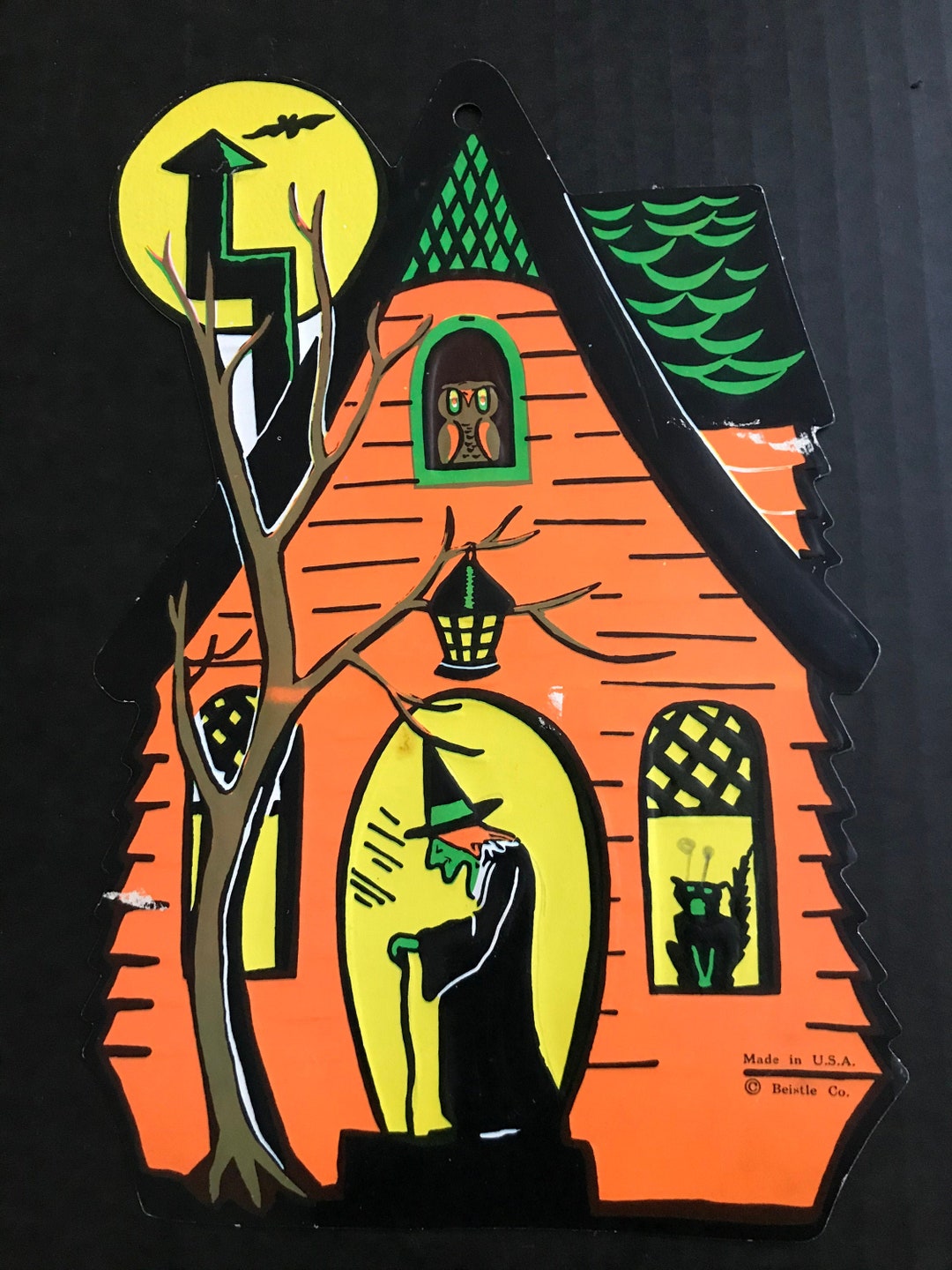 Classic Vintage Halloween Beistle Embossed Haunted House Witch - Etsy