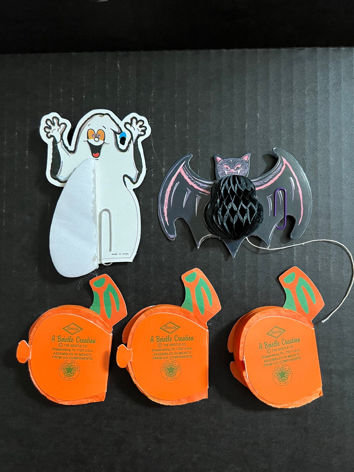 Vintage Halloween Mini Beistle Honeycomb Bat, Beistle Honeycomb Ghost ...