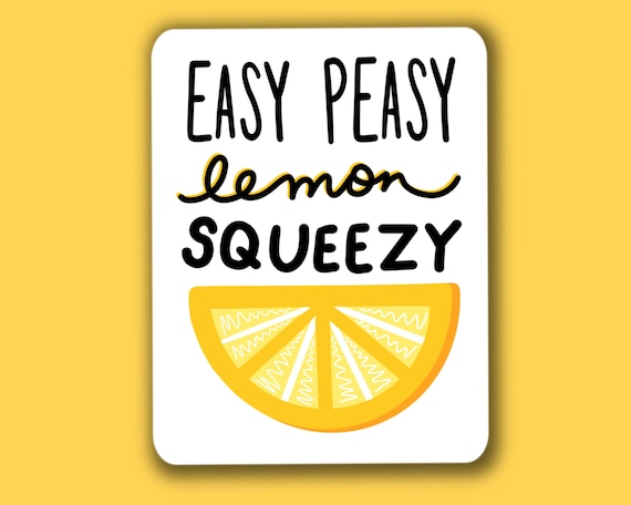 Easy Peasy LEMON SQUEEZY Yellow Bright Summer Fun | Etsy