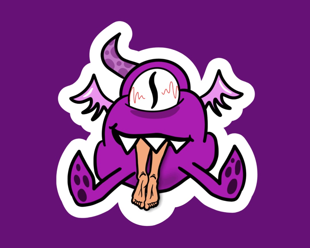 One-eyed Purple People Eater Sticker: Funny Halloween Monster - Etsy