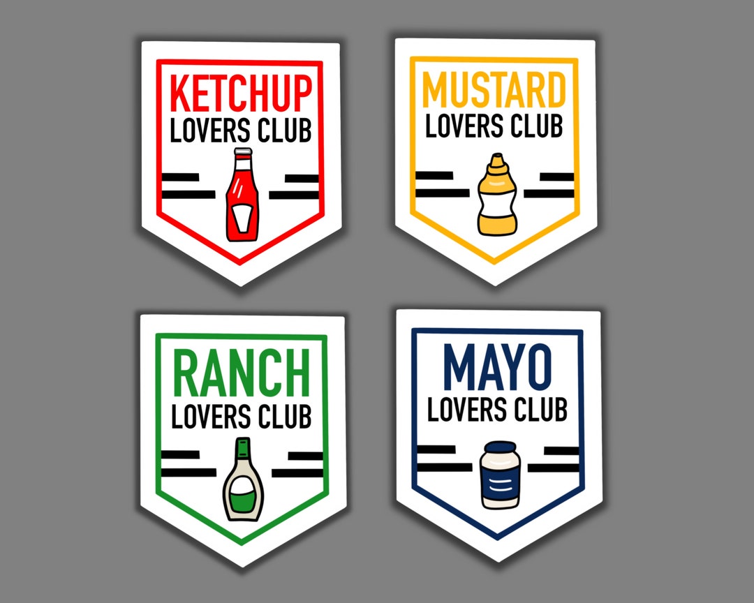 Condiment Lovers Club Sticker or Bookmark: Ketchup, Mustard, Mayo ...