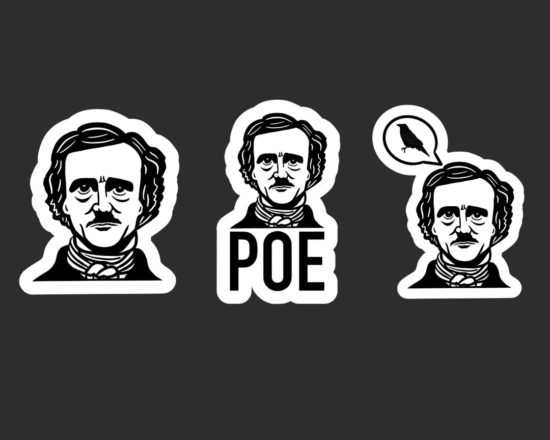 EDGAR ALLAN POE Author the Raven Short Story Fictor Writer Black and ...