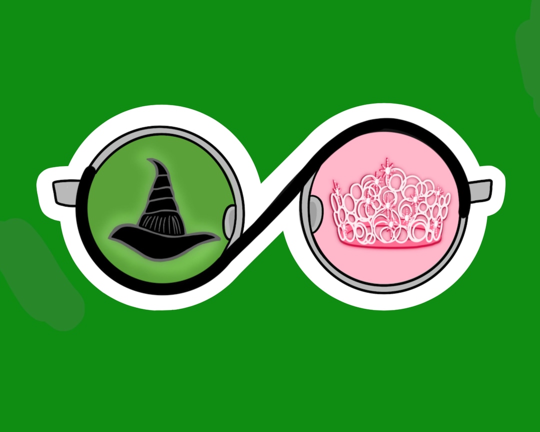 WICKED Inspired ELPHABA GLASSES Witch Hat Glinda Crown Pink and Green ...