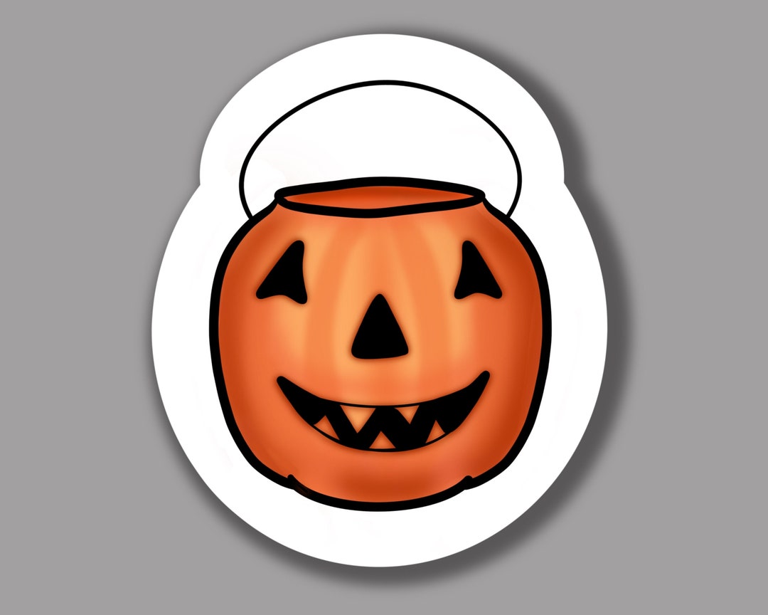 90s Throwback Halloween Pumpkin Bucket Sticker or Bookmark - Etsy