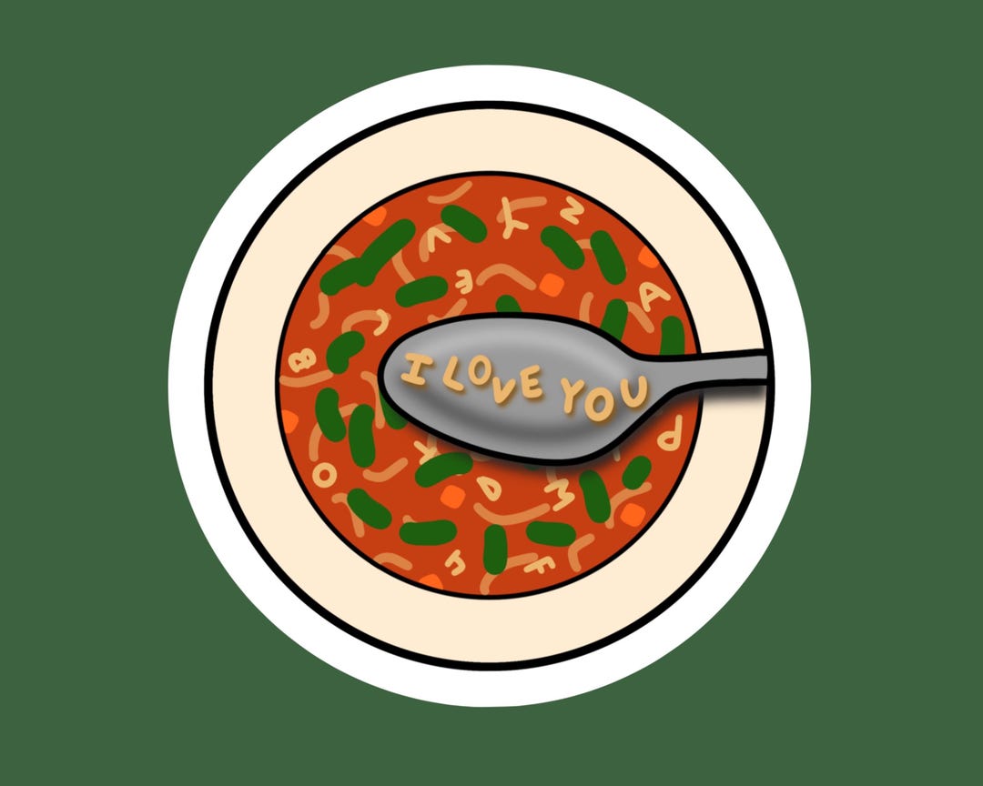 I Love You ALPHABET SOUP Noodle Letters Valentine’s Day Vday Gift ...