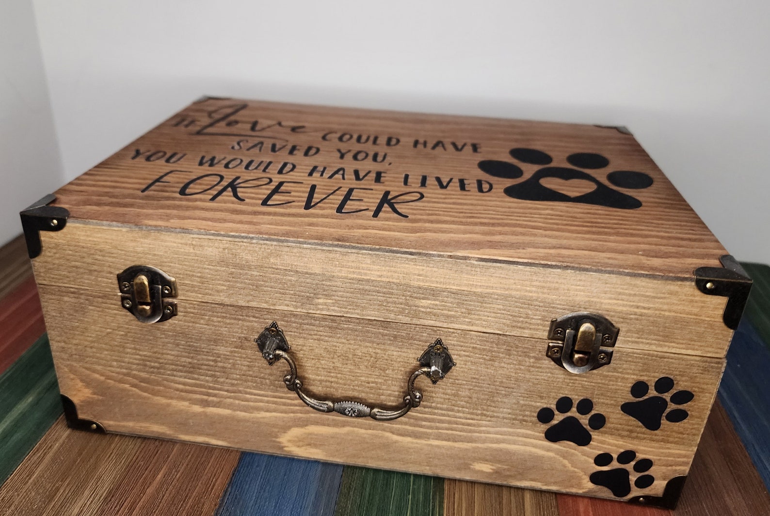 Paw Print Memory Box / Urn / Fur Baby Memory Box - Etsy