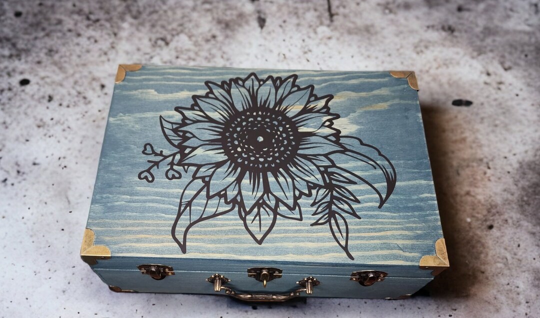 Sunflower Memory Box / Urn / Stash Box - Etsy