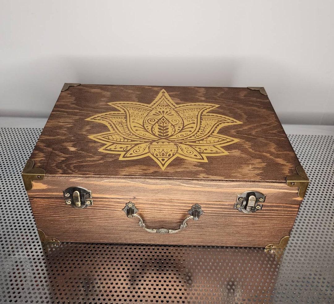 Gold Lotus Mandala Memory Box / Custom Urn / Personalized Memorial Box ...