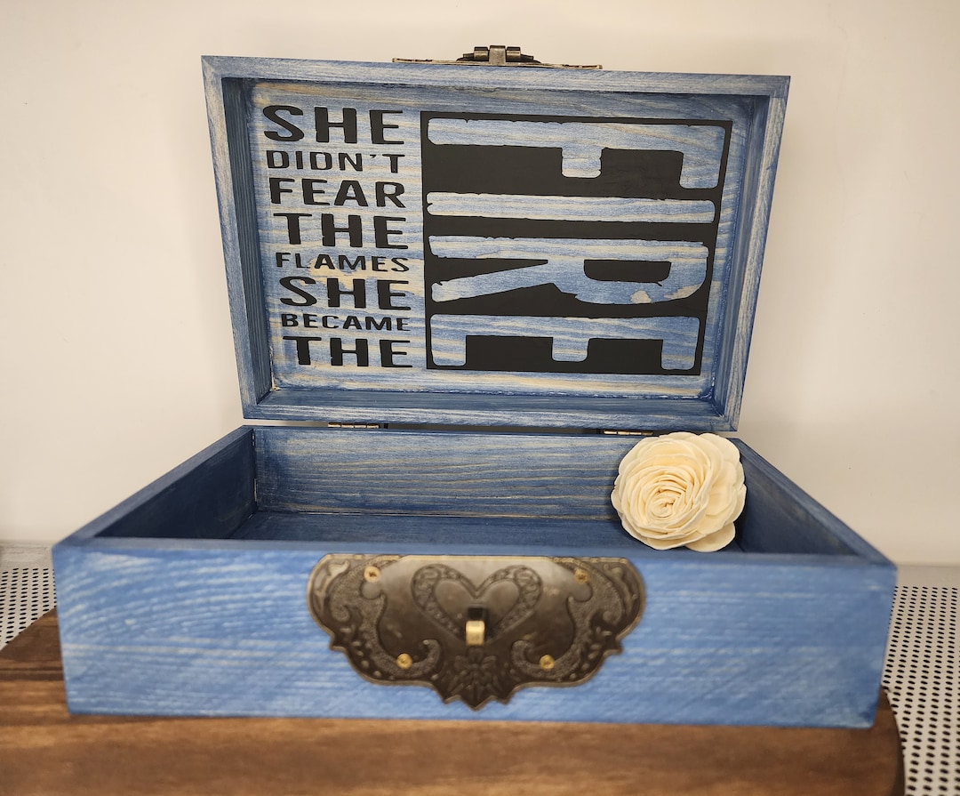 She Became the Fire Stash Box / Memory Keepsake / Wooden Urn - Etsy