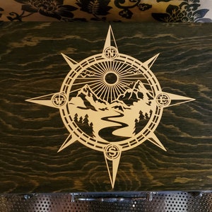Nautical Compass & Mountain Scenery Memory Box/ Keepsake - Etsy
