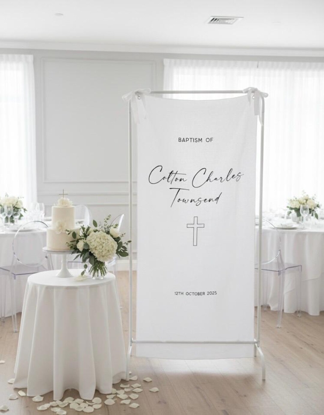 Baptism Linen Signage | Baptism Welcome Sign | Christening Fabric ...