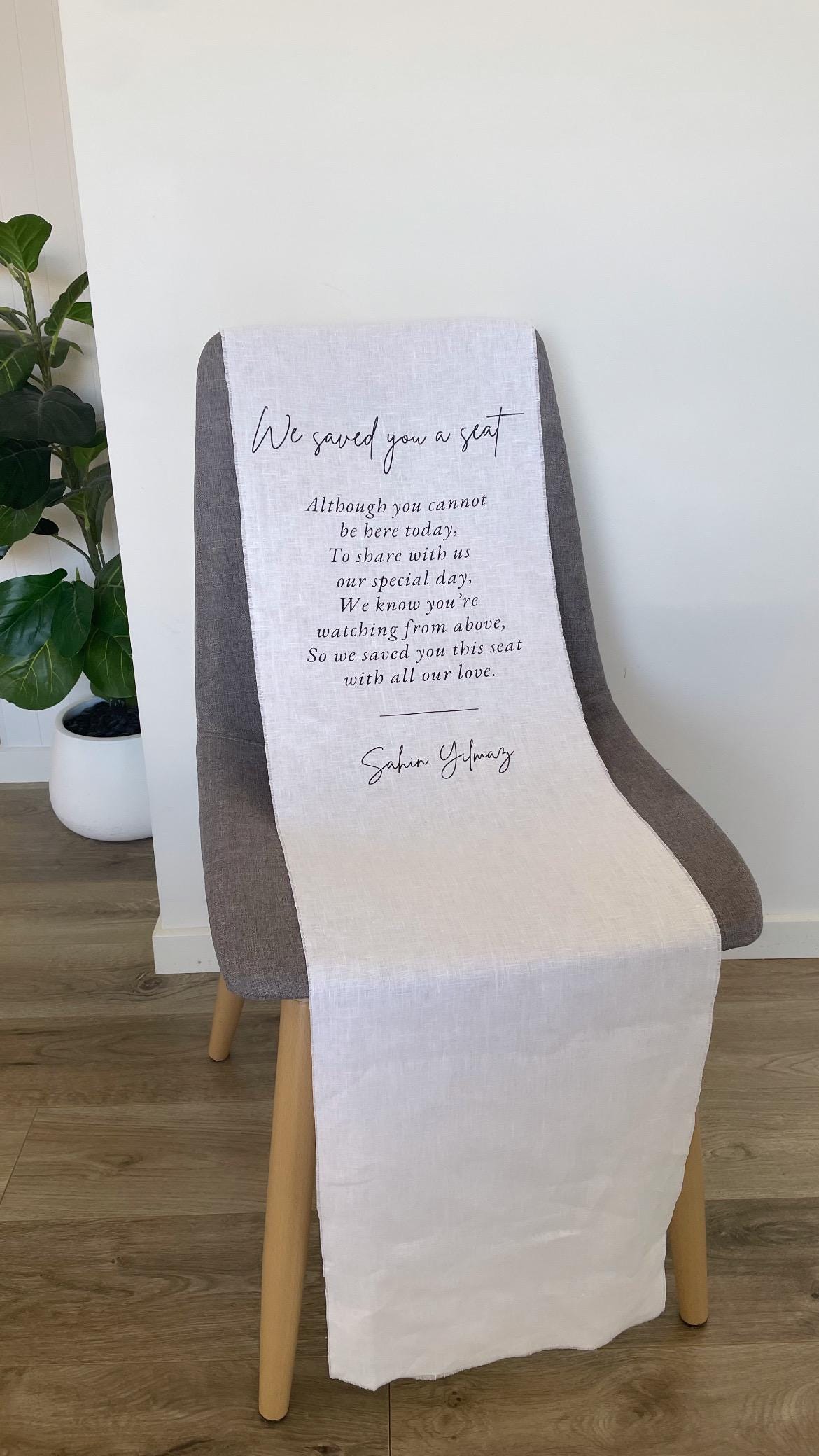 Reserved in Loving Memory Linen Sign | Memorial Seating Banner ...