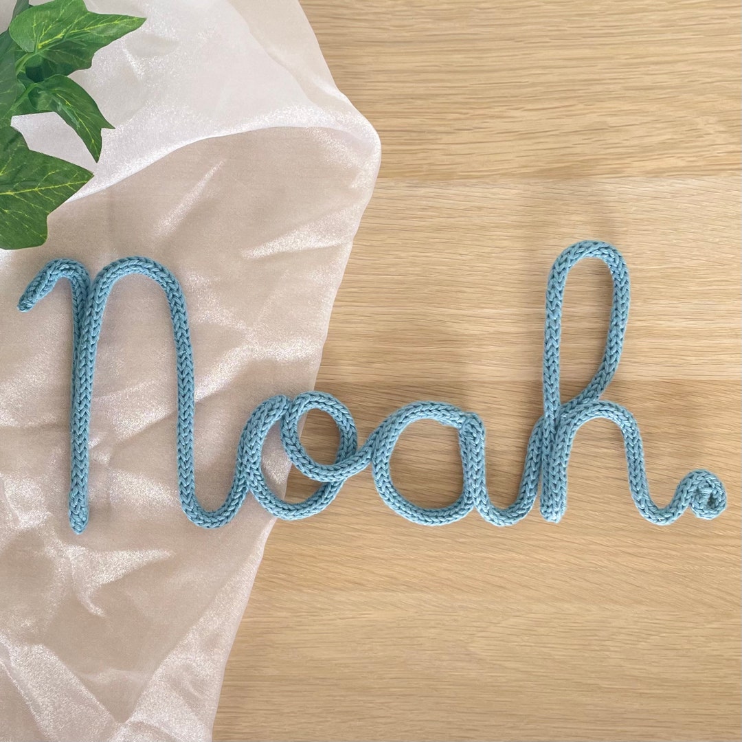 Handmade Cotton Yarn Knitted Wire Names | Custom | Decor - Etsy Australia