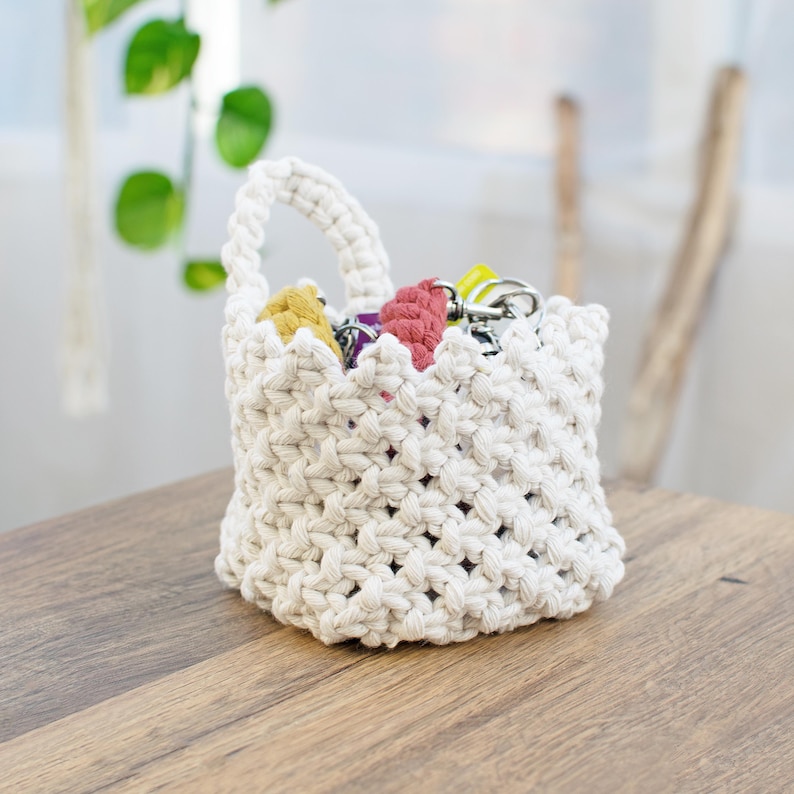 Macrame Basket With Handle Pattern PDF, Boho Home Decor, Hallway ...