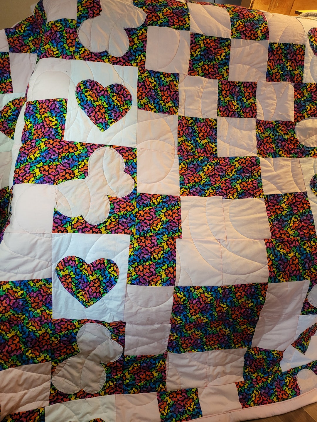Handmade Heart & Butterfly Quilt - Etsy