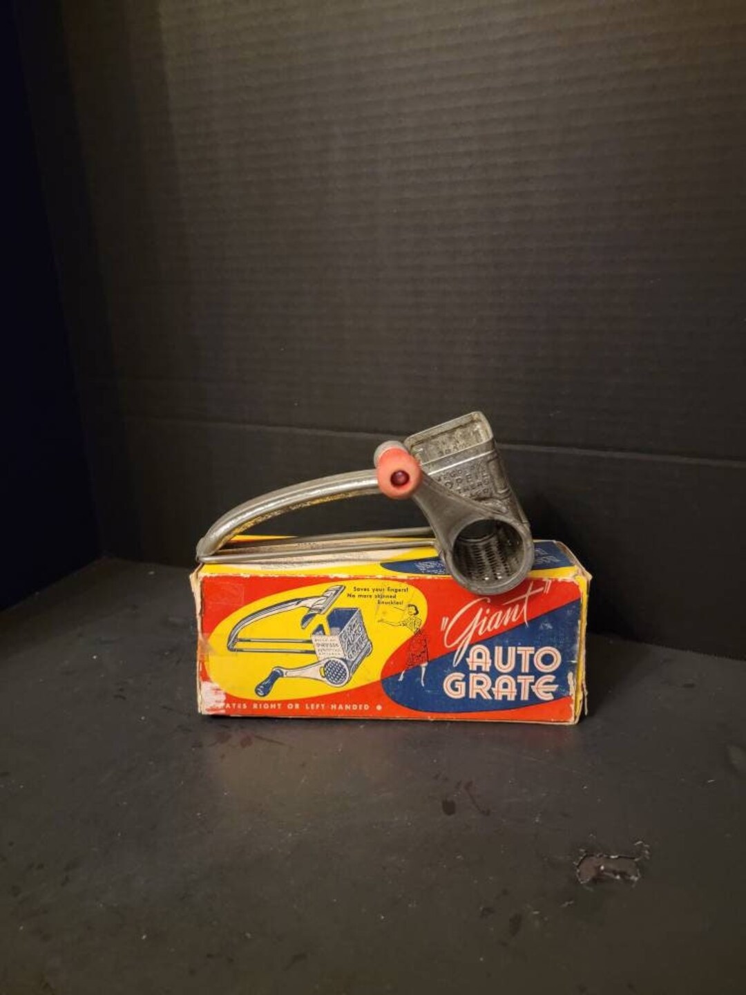 Vintage Giant Auto Grater W Box Red Wooden Handle Popeil Brothers Inc ...