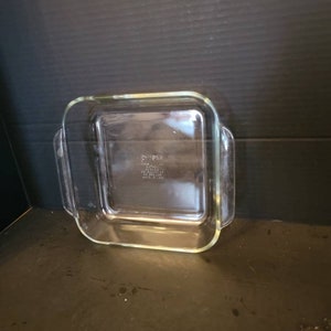 Vintage Pyrex Clear Glass Square Baking Dish Casserole Serveware 8"x8 ...