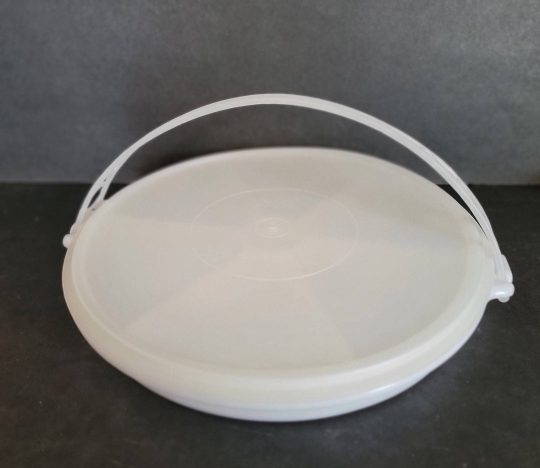 Vintage Tupperware #405-1 Round Carrier With Handle Divided Party ...