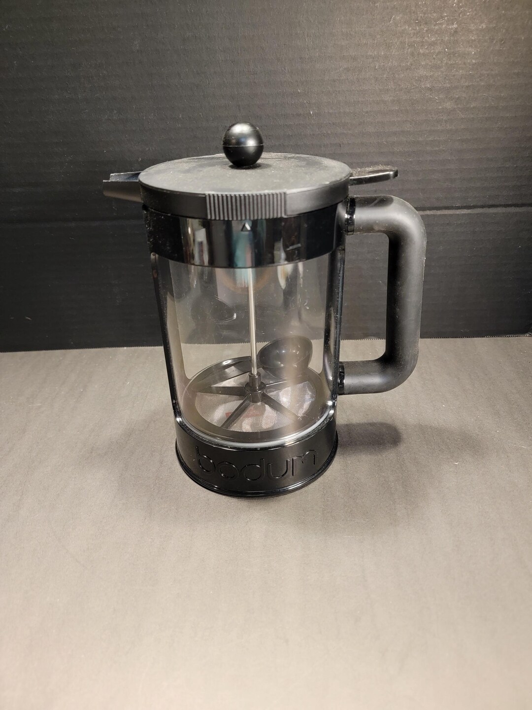 Bodum French Press Clear Glass Chrome Plunger 6 Cups Coffee Pot W Black ...