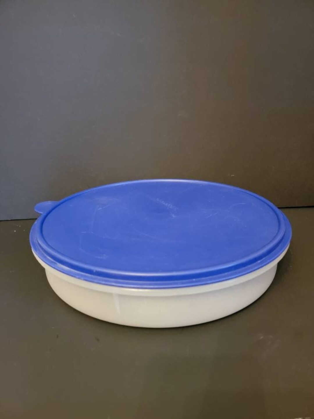 Vintage Tupperware 12 Round Storage Container Carrier Blue Lid 242 ...