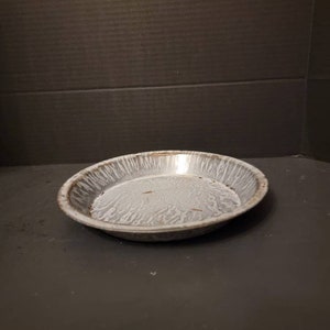 Vintage Gray Splatter Graniteware Dinner Plate Enamelware Farmhouse ...