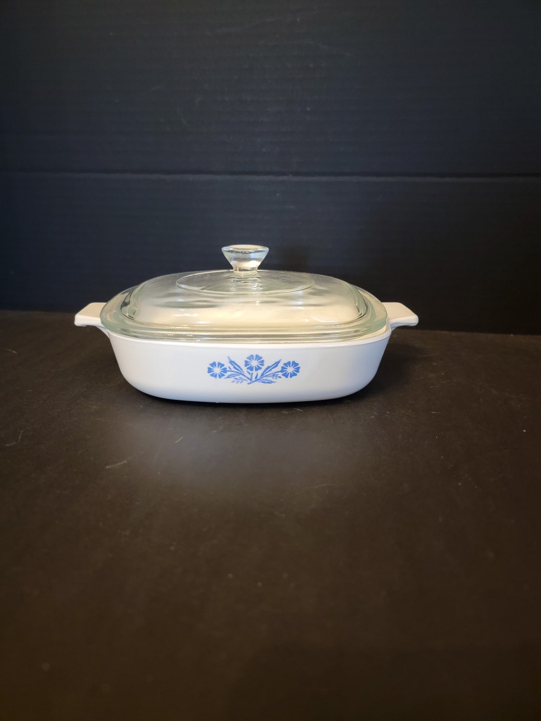 Vintage Corning Ware Casserole White Blue Cornflower Clear - Etsy