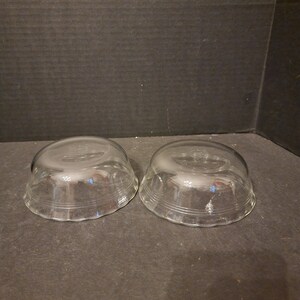 Vintage Pyrex Custard Cups 2 Cups Clear Glass Scalloped Edge 3 Ring 465 ...
