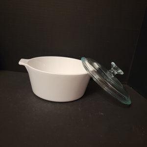 Vintage Corning Ware Round Buffet Server White Casserole Dish W Lid 1 3 ...