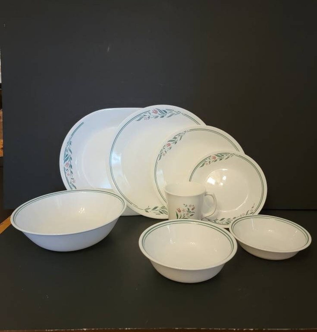 Vintage Corelle Corning Ware Rosemarie Tulip Serving Dish Berry Cereal ...