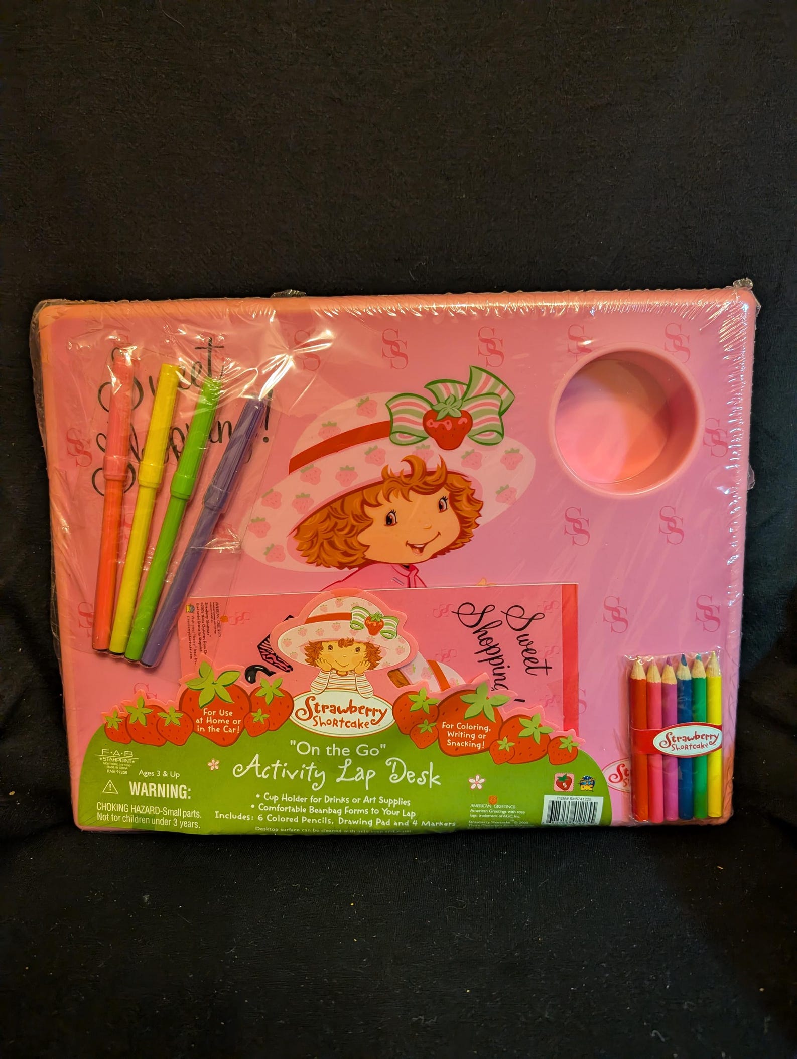Vintage Strawberry Shortcake "on the Go" Activity Lap Desk Home Car Cup ...