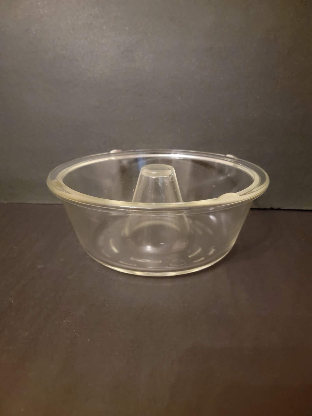 Vintage Clear Glass Round Angel Food Cake/bundt Tube Pan Glasbake ...