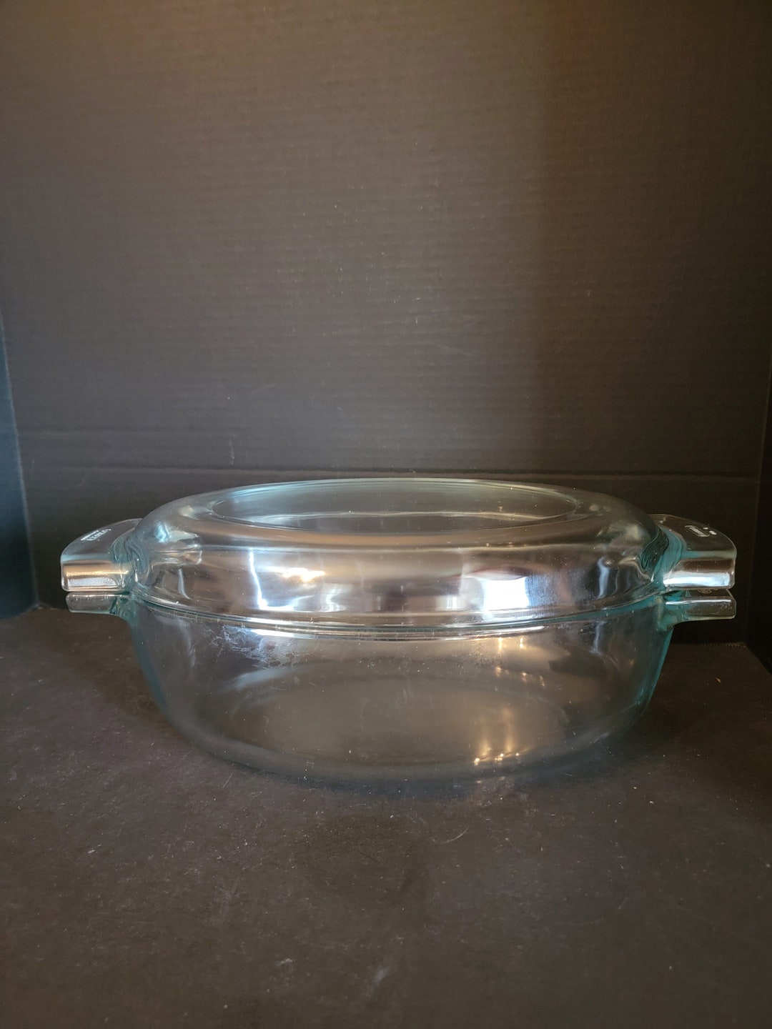 Vintage Pyrex De Corning France Glass Casserole W Handles Lid Oval ...