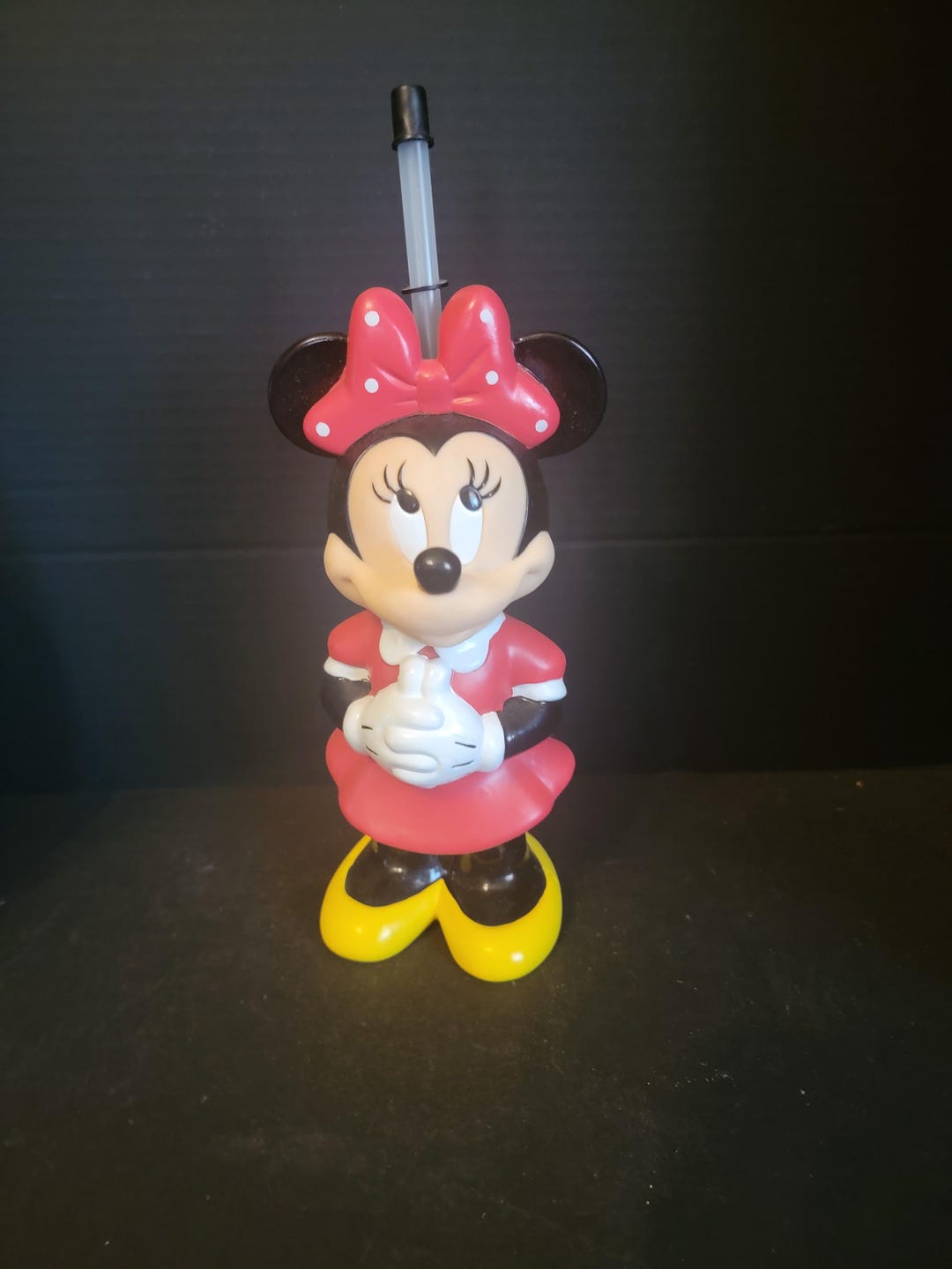 Vintage Minnie Mouse Drink Bottle W Straw Disney 12 Oz 10.25" Tall ...