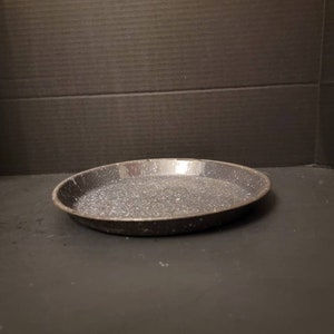 Vintage Gray Splatter Graniteware Dinner Plate Enamelware Farmhouse ...