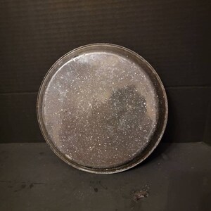 Vintage Gray Splatter Graniteware Dinner Plate Enamelware Farmhouse ...