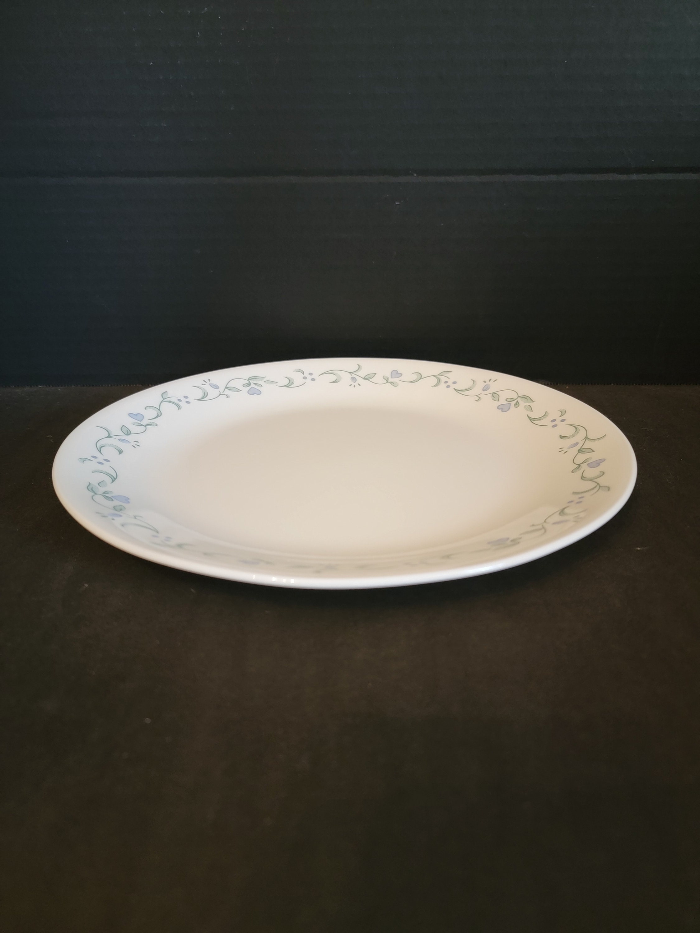 3) Vintage Corelle Country Cottage Blue Heart Design Dinner Plates - Etsy