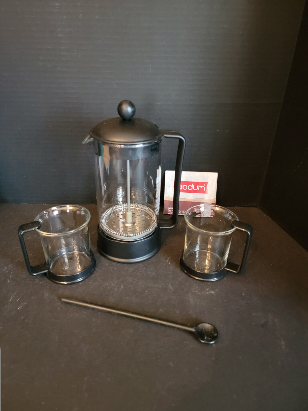 Bodum French Press Brazil Set Clear Glass Chrome Plunger 7 Cups Coffee ...