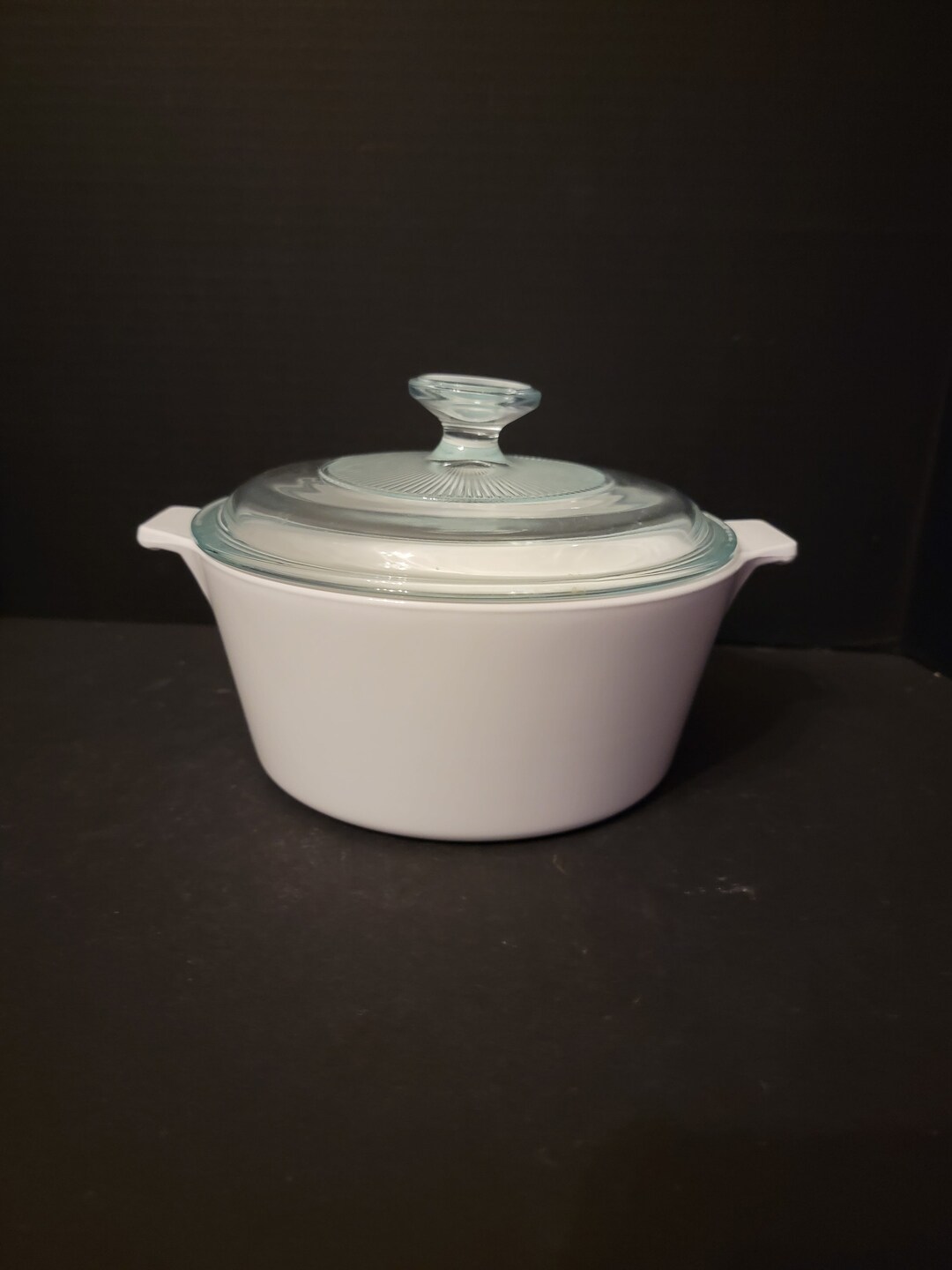 Vintage Corning Ware Round Buffet Server White Casserole Dish W Lid 1 3 ...