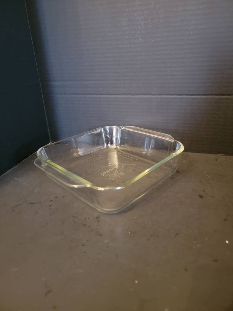 Vintage Pyrex Clear Glass Square Baking Dish Casserole Serveware 8"x8 ...