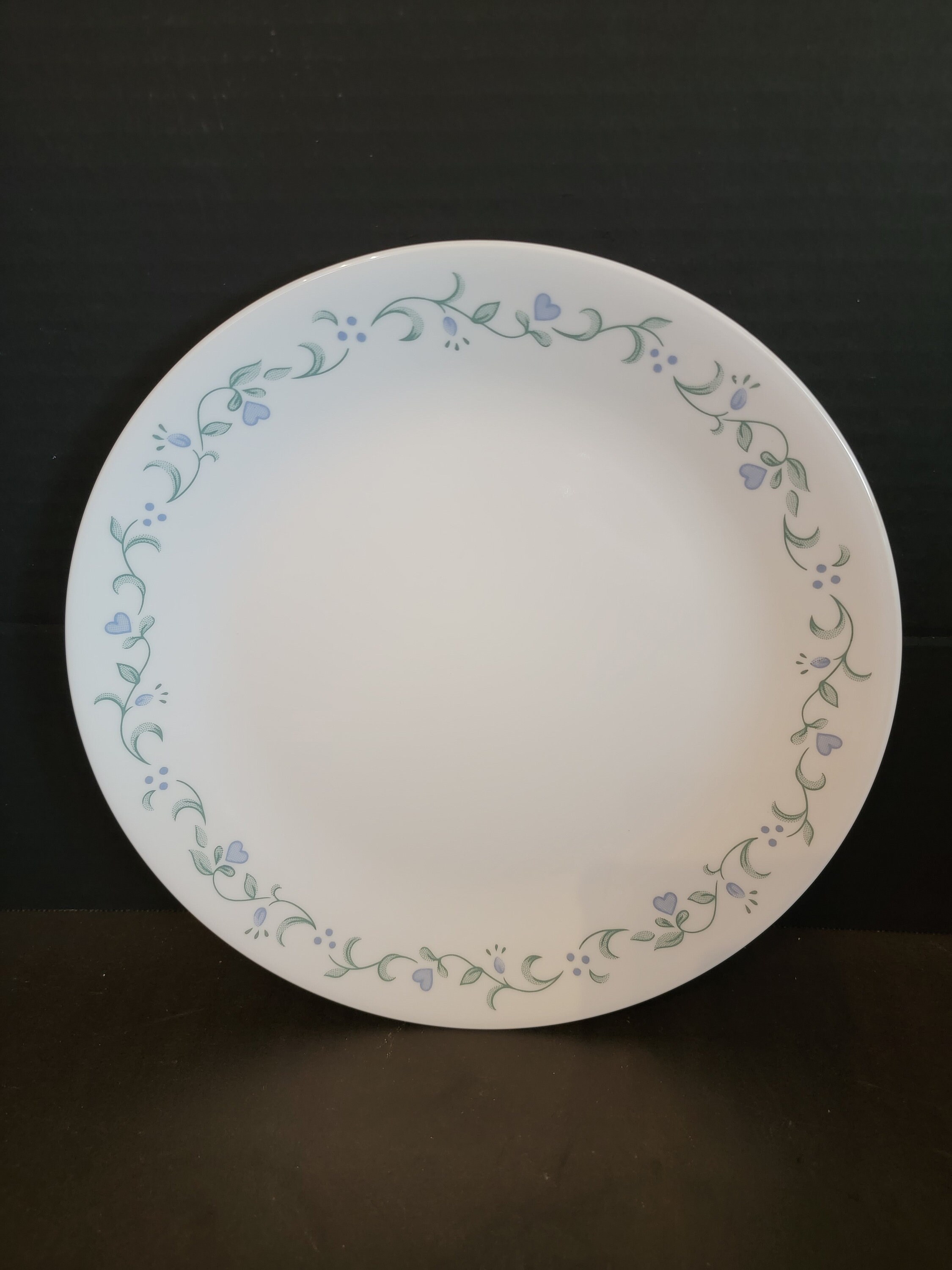3) Vintage Corelle Country Cottage Blue Heart Design Dinner Plates - Etsy