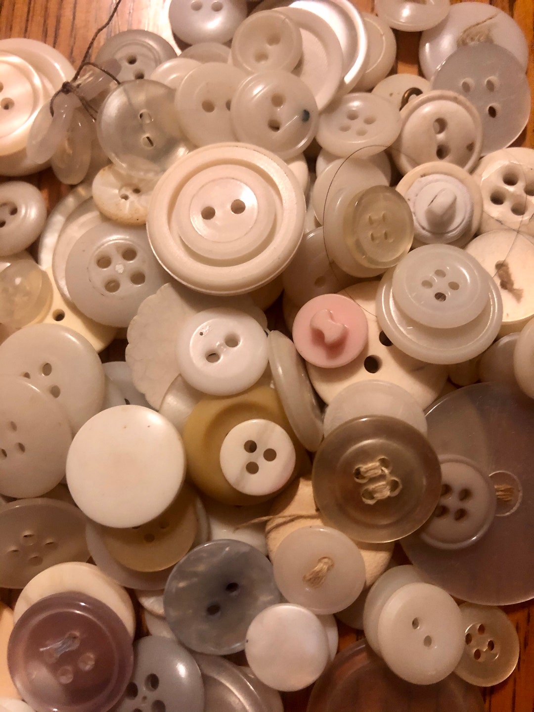 Vintage White Sewing Buttons - Bulk Lot Various Sizes 8 Oz Crafts ...
