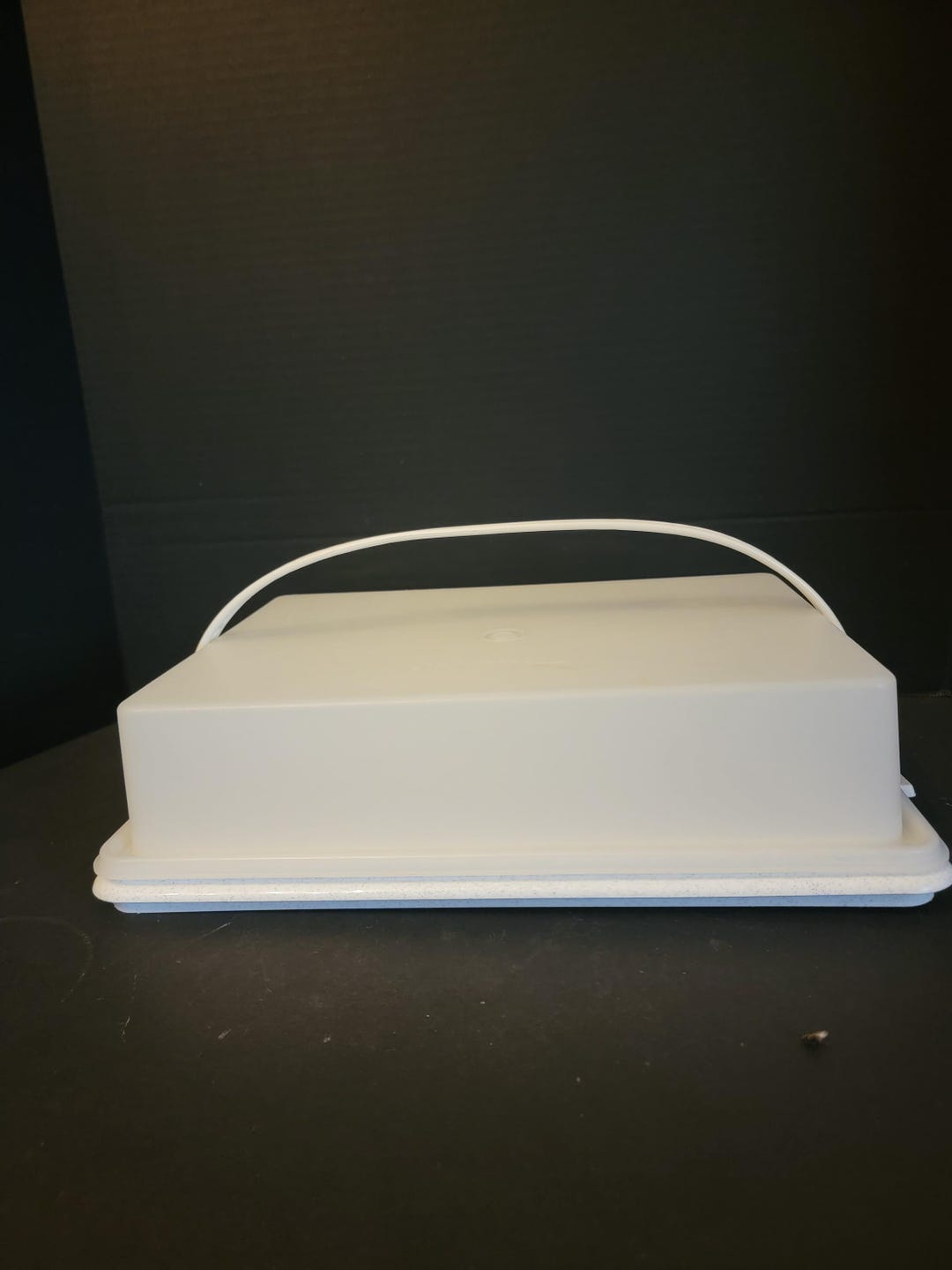 Vintage Tupperware Rectangular Cake Carrier Carrying Handle White ...