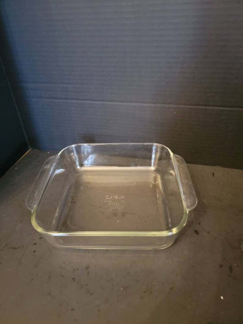 Vintage Pyrex Clear Glass Square Baking Dish Casserole Serveware 8"x8 ...