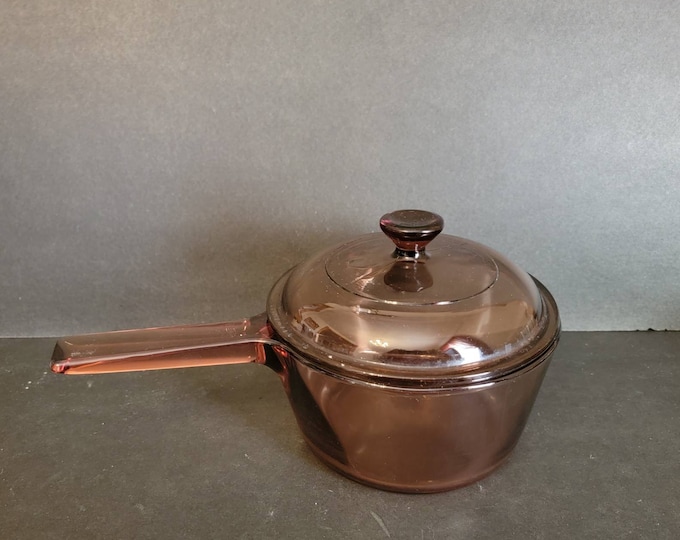 Vintage CORNING Ware Visions Amber Covered Lipped Saucepan 1 Qt / 4 ...