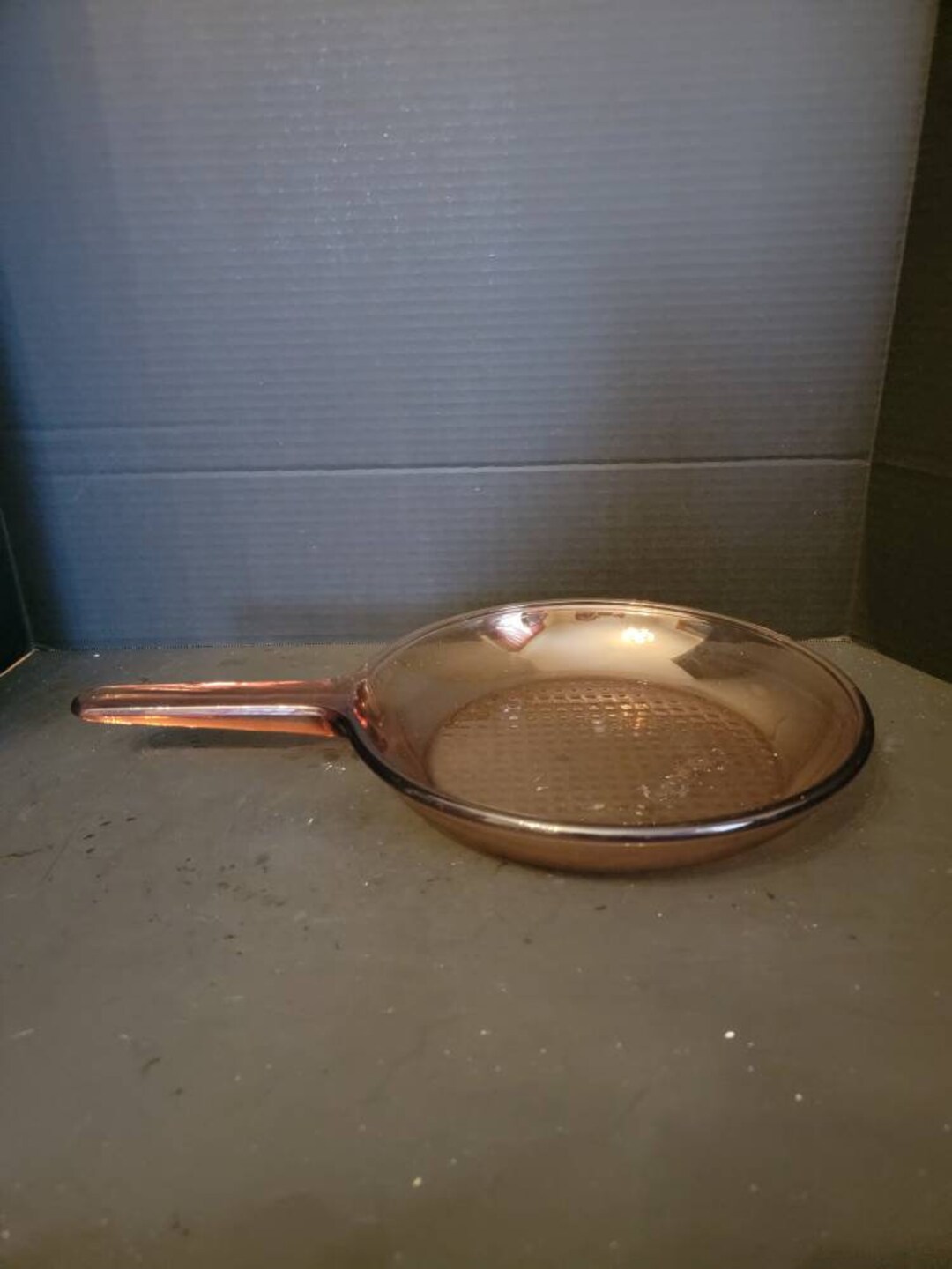 Vintage CORNING WARE Visions Skillet Amber 10" Waffle Bottom Fry Pan ...