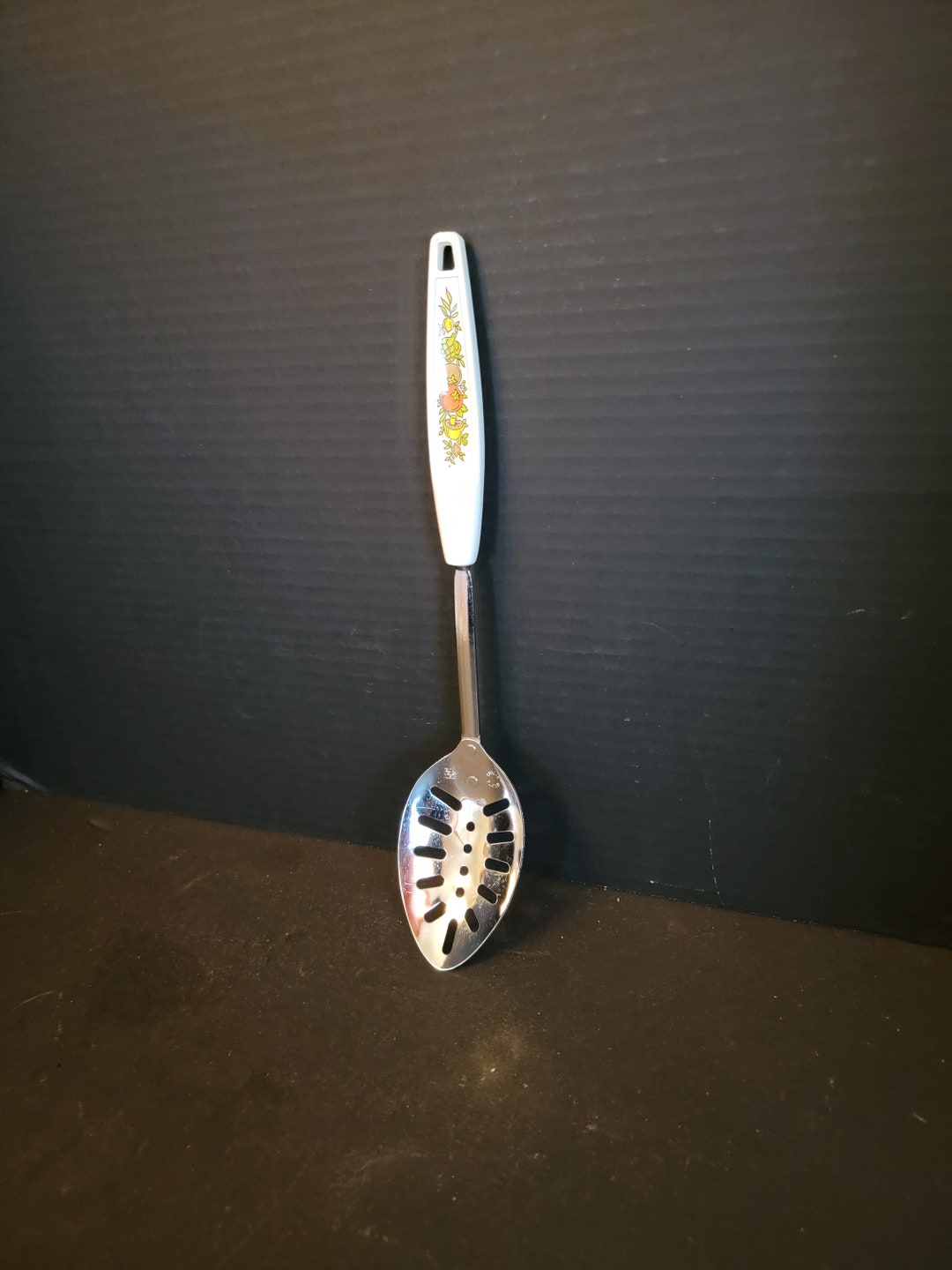 Vintage Foley Spice of Life Chrome Slotted Spoon 12.5" Serving ...