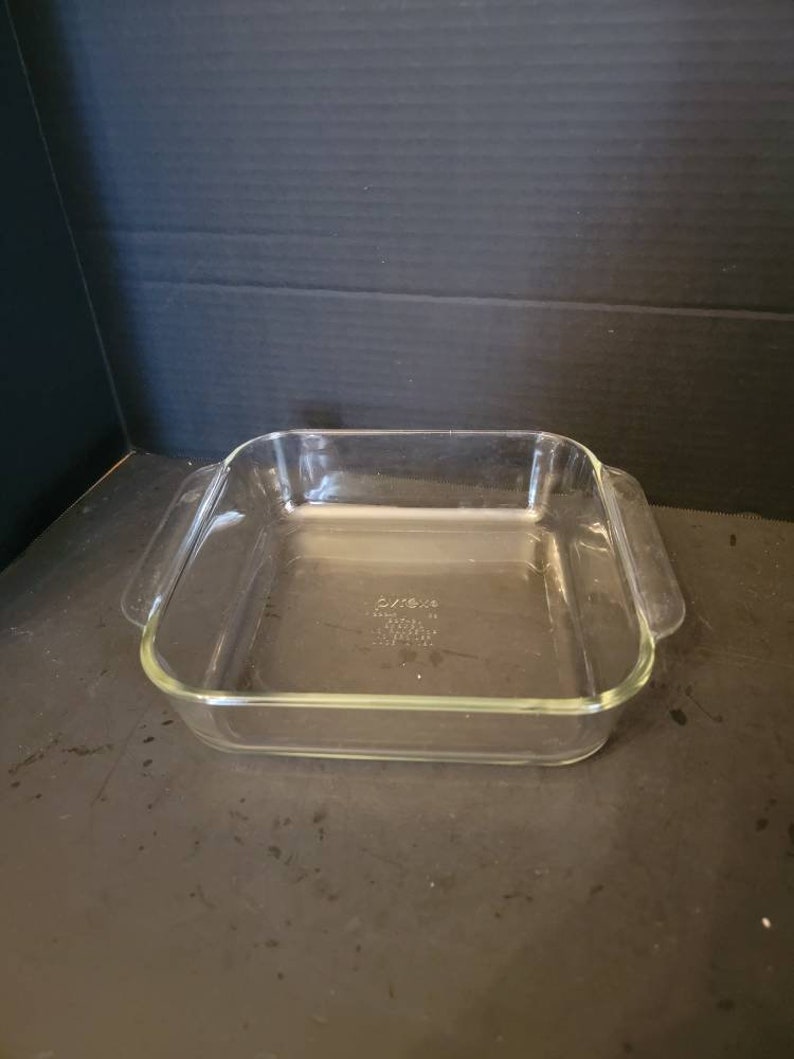 Vintage Pyrex Clear Glass Square Baking Dish Casserole Serveware 8"x8 ...
