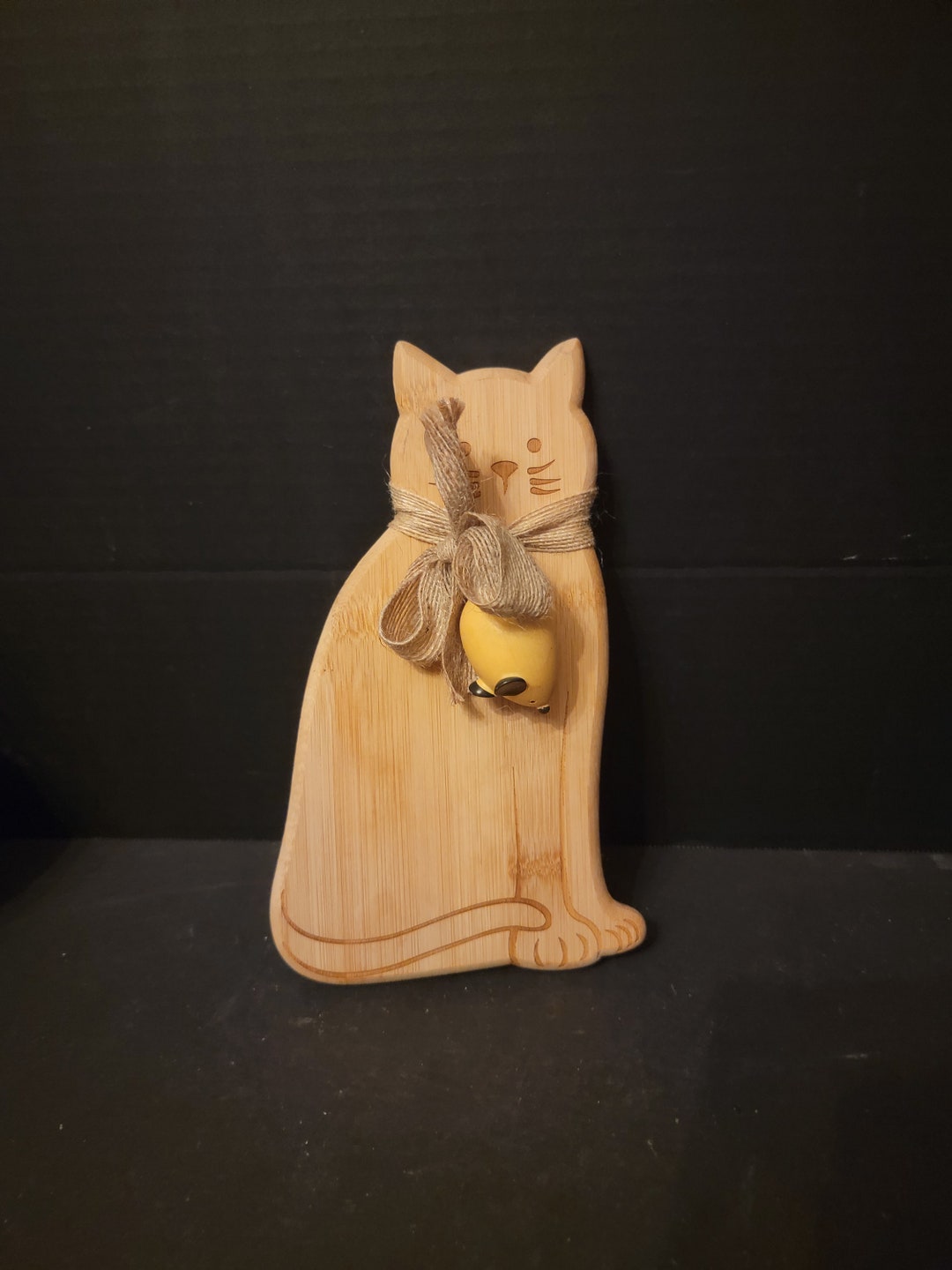 Wooden Cat Cheese Board Mouse Spreader Crafted in the Shape of a Cat ...